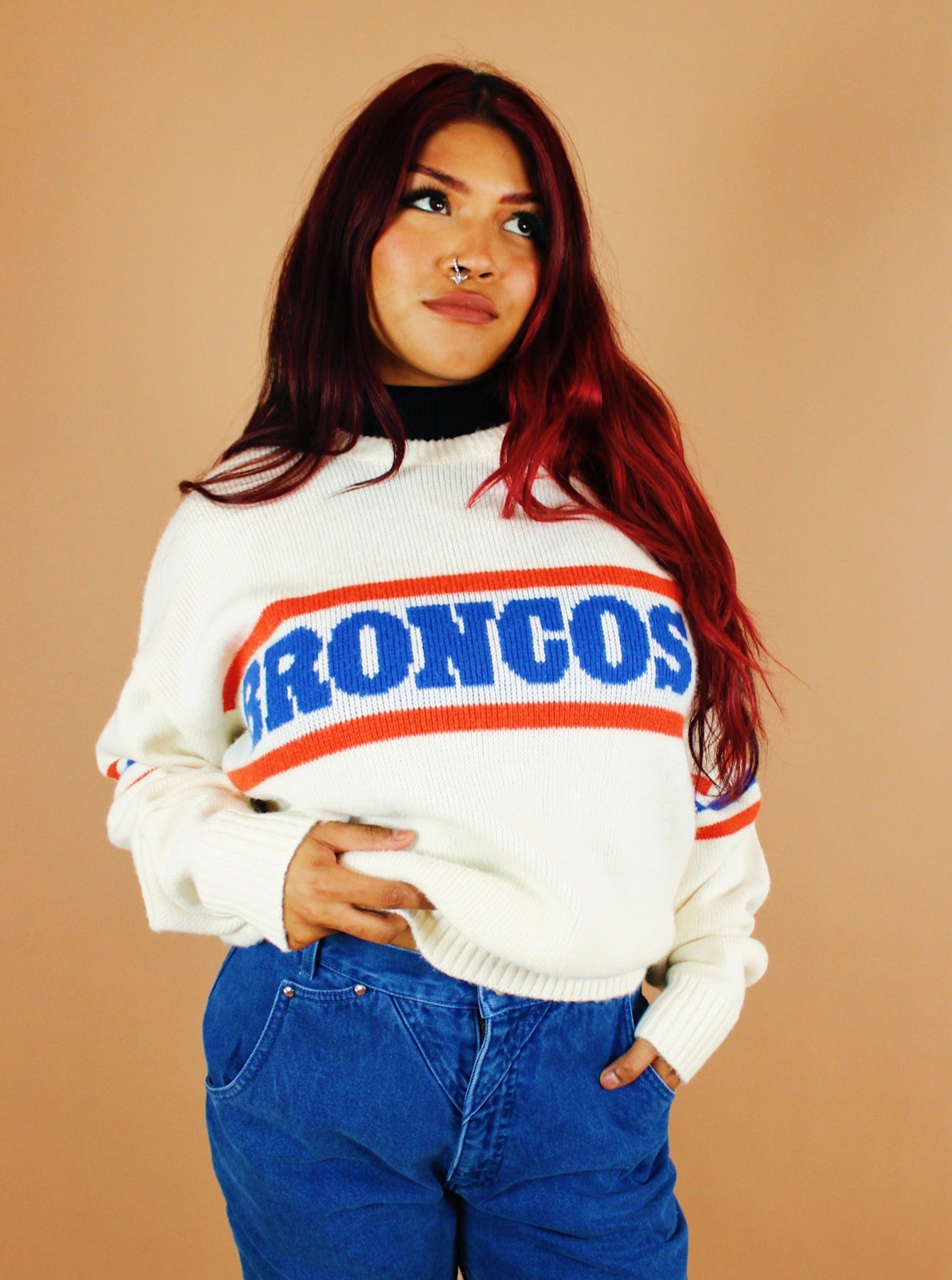 1980s Broncos Sweater [L-XL] – Angel Spit + Whiskey River